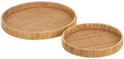 Set 2ks kulatý ratanový podnos Rattan Boom  - Ø 40*4 / Ø 30*4cm