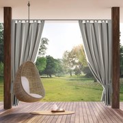 Hotová záclona 155x240 Garden stříbrná pro zahradu vodotěsná upevněná s výztuhami/nití Eurofirany