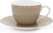 Pip Studio Floral Espresso šálek s podšálkem khaki 120ml