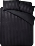 Černé saténové povlečení na jednolůžko 135x200 cm So Soft Satin Stripe – Catherine Lansfield