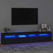 Fionshop 263588163 Tv skříňka s Led osvětlením černá 210 x 35 x 40 cm