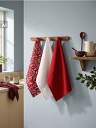 Sinsay - Kuchyňské utěrky s vánočním motivem 3 pack - červená