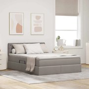 Postel s úložným prostorem a matrací Taupe 140 x 200 cm Samet 3370578