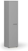 Úzká kancelářská skříň PRIMO GRAY, 400 x 420 x 1781 mm, šedá