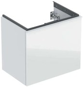 Geberit Acanto - Umyvadlová skříňka, 60x54x42 cm, 2 zásuvky, sklo/bílá 503.008.01.2