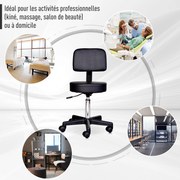 HOMCOM Černý Výškově Nastavitelný Křeslo s Otočnými Kolečky a Ergonomickým Opěradlem | Aosom