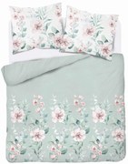 Detexpol Ložní prádlo z mikrovlákna 160x200 Růžové květy máta 5035 A 65 Light