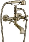 Kuchinox Vanová baterie Stilo se sprchovým setem - BKI_511D, mosaz antique