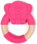 Kousátko bo jungle kousátko b-teether animal wood pink elephant