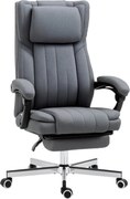 Ergonomická kancelářská židle Vinsetto s nastavitelnou výškou, sklopným opěradlem, opěrkami rukou, opěrkou pro nohy a hlavou, otočná kancelářská židle
