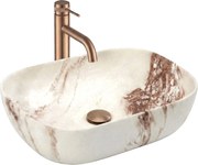 Rea Belinda, umyvadlo na desku 465x330x135 mm, imitace kamene-Marrone Matt, REA-U3600