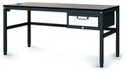 Antistatický dílenský ESD stůl, 1 zásuvkový box na nářadí, 1600x800x745-985 mm