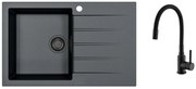Alveus - Set dřezu Cadit 20 a baterie Mintas, deep black SETA25624