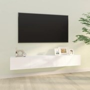 Nástěnné TV skříňky 2 ks bílé 100x30x30 cm kompozitní dřevo