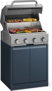 Klarstein WaldChef plynový gril | 4 hořáky | 30 mbar | 12800 W | Litinový rošt | Nerezová ocel