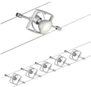 Paulmann 94133 Mac2, lankový systém, 5x max 10W LED 12V, matný chrom, 500cm