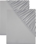 Livarno home Sada žerzejových napínacích prostěradel, 90-100 x 200 cm, 2dílná (světle šedá)