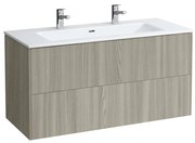 Laufen Pro S - Skříňka s dvojumyvadlem, 120x50x61 cm, 2 zásuvky, světlý jilm H8649632621071