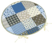 Bellatex Sedák Adéla kulatý hladký průměr 40 cm Patchwork modrá
