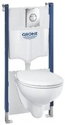 Grohe Solido - Sada pro závěsné WC + klozet a sedátko softclose Bau Ceramic, rimless, tlačítko Sail, chrom 39415000