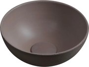 Sapho Sapho, MINOR betonové umyvadlo na desku, průměr 26cm, tmavě hnědá, MR26015