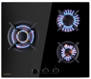 Klarstein Goldflame 3, plynová varná deska, 3 hořáky Messing, sklokeramika