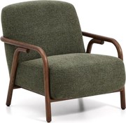 Tmavě zelené žinylkové křeslo Sylo – Kave Home