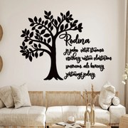 dřevo života Dřevěný strom Rodina jsou kořeny Zvolte rozměr (cm): 53x40, Zvolte barvu dekoru: Černá