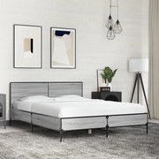Rám postele šedý sonoma 120 x 200 cm kompozitní dřevo a kov 3279995