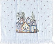 Kuchyňský froté ručník s motivem domků Hearts & Houses - 40*66 cm