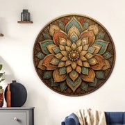 DUBLEZ | Dřevěná kulatá mandala - Shanti | UV tisk, Premium