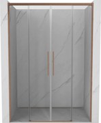 Mexen Rox, posuvné sprchové dveře 140 cm, 8mm čiré sklo, měděný matný profil, 8C2-140-002-65-00