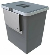 Vestavný odpadkový koš na dvířka 18 l, šedá