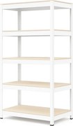 Regál 180x80x40 cm lakovaný 5-policový, nosnost 875 kg - bílý