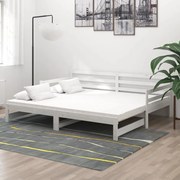 Výsuvná denní postel 2 × (90x200 cm) bílá masivní borové dřevo 3083660
