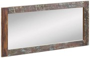 furniture-nabytek.cz - Masivní koupelnové zrcadlo Samira II z recyklovaného dřeva, lakované, hnědé – 130×60 cm