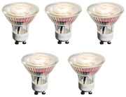 Sada 5 čirých stmívatelných LED žárovek GU10 50mm 4,9W 450 lm 2700K