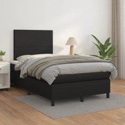 Box spring postel s matrací černá 120 x 200 cm umělá kůže