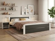 Postel IKAROS DOUBLE 180 x 200 cm, antracit/bílá Rošt: S lamelovým roštem, Matrace: Bez matrace