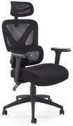 Kancelářská ergonomická židle ASTRAL — síť / látka, černá