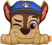 Tvarovaný 3D polštář Tlapková patrola - Paw Patrol - motiv Chase - 36 x 40 cm