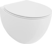 Mexen Egg, závěsná WC mísa Rimless s duroplastovým sedátkem s pomalým zavíráním, bílá lesklá, 30245000