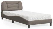 Postel s matrací Hvar taupe 90 x 190 cm textil 3208503