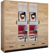 Šatní skříň se zrcadlem SANNA 200x200 cm dub craft SOFIA 200 Craft