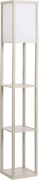 HOMCOM Stojací lampa se 3 policemi Stojací lampa, interiérové osvětlení, E27, do 40W, E1-MDF, akryl, dub+bílá, 26x26x160 cm
