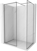 Mexen Kioto-F sprchová stěna Walk-in s rámem 125 x 100 cm, transparentní 8 mm, gun metal - 800-125-202-04-95-100