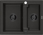 Mexen Carlos, granitový doez 582x475x177 mm, 1,5-komorový, eerná-zlatá metalíza s eerným sifonem, 6518581500-75-B