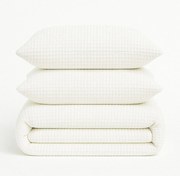 Bílé povlečení na jednolůžko z bavlny Renforcé 140x200 cm Waffle Striped – Mila Home Luxury