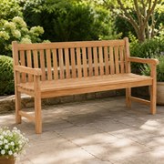 Teaková zahradní lavice 150 cm pro 3 osoby, ošetřený teak