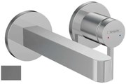 Hansgrohe Finoris - Umyvadlová baterie pod omítku, s výpustí, 2-otvorová instalace, EcoSmart, kartáčovaný černý chrom 76051340